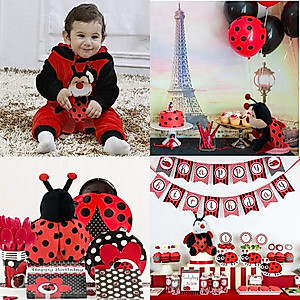 Garden Buzz Cuties Ladybug Stuffed Animal Plush Ladybird Beetle Soft Insect Cuddly Lady Bug Toy with Red Wings and Black Bow, Bee Friend,Great Present for Toddlers & Kids