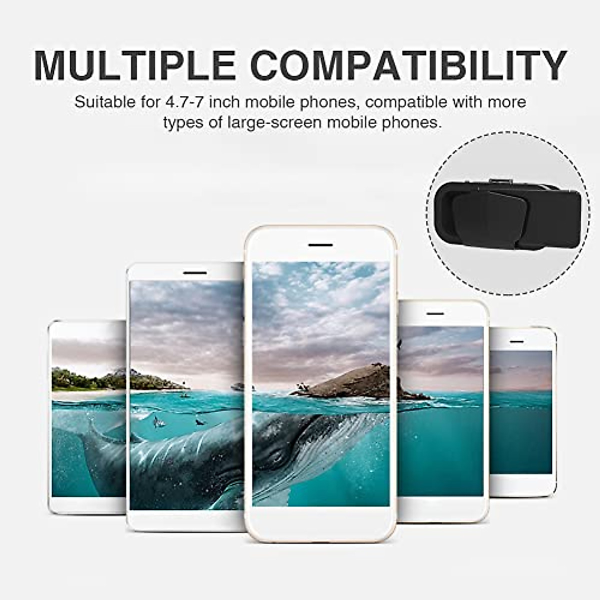 VR Headset 3D VR Glasses Universal Virtual Reality Goggles Support 360°Panorama Large Screen An-ti Bluelight Adjustable Pupil Distance Eye Protection VR Goggles for Movies Games Gift for Kids Adults