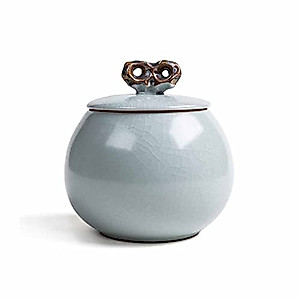 ZLDXDP Ceramic Tea Caddy Jar Small Jar Sealed Food Storage Tank Sugar Bowl Home Storage Box Tea Utensils Tea Container Organizer