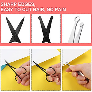Honoson 4 Pieces Nose Hair Tweezers Nose Hair Trimming Tweezers Stainless Steel Round Head Tweezers Hair Scissors Curved Nose Hair Scissors Hair Tweezer Tools for Men Women Manicure