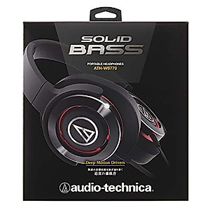 audio-technica Dynamic Closed-type Headphones (black red) SOLID BASS ATH-WS770-BRD
