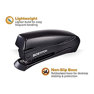 Bostitch Inspire 20 Sheet Stapler - One Finger, No Effort, Spring Powered Stapler - Black (1423)