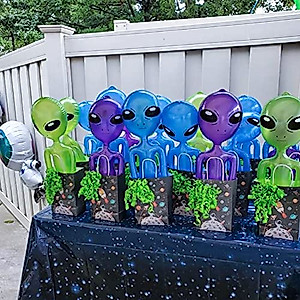 Blue Space Tablecloths for Parties, Starry Night Tablecloth Decorations Plastic Galaxy Table Cover Space Stars Theme Party Supplies for Birthday Home Decorations, 54 x 108 Inch (1 Piece)