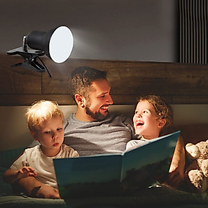 RONG&LAN LED Metal Clip On Light Clip on Lamp for Desk, 360° Adjustable Clamp Reading Light for Bed, Eye-Friendly Book Night Light for Desk Bed Table Dorm Room Bedroom Office Reading SUN-88 White