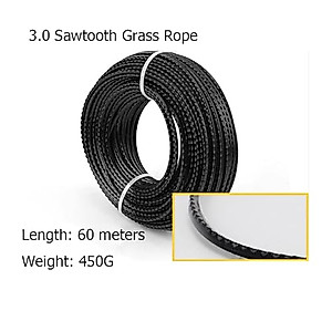 GRFIT 3.0 Sawtooth Lawn Mower Rope and Head Universal Accessories Nylon Sawtooth Steel Wire Rope for Weeding and Shredding Machine Cutting Line