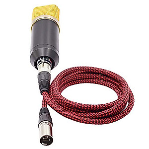 LoongGate Premium XLR Male to Female 3 Pin Plug Nylon Braided Shielded Professional Mic Audio Balanced Cable for Recording Applications,Mixers,Speaker Systems (2m/6ft)