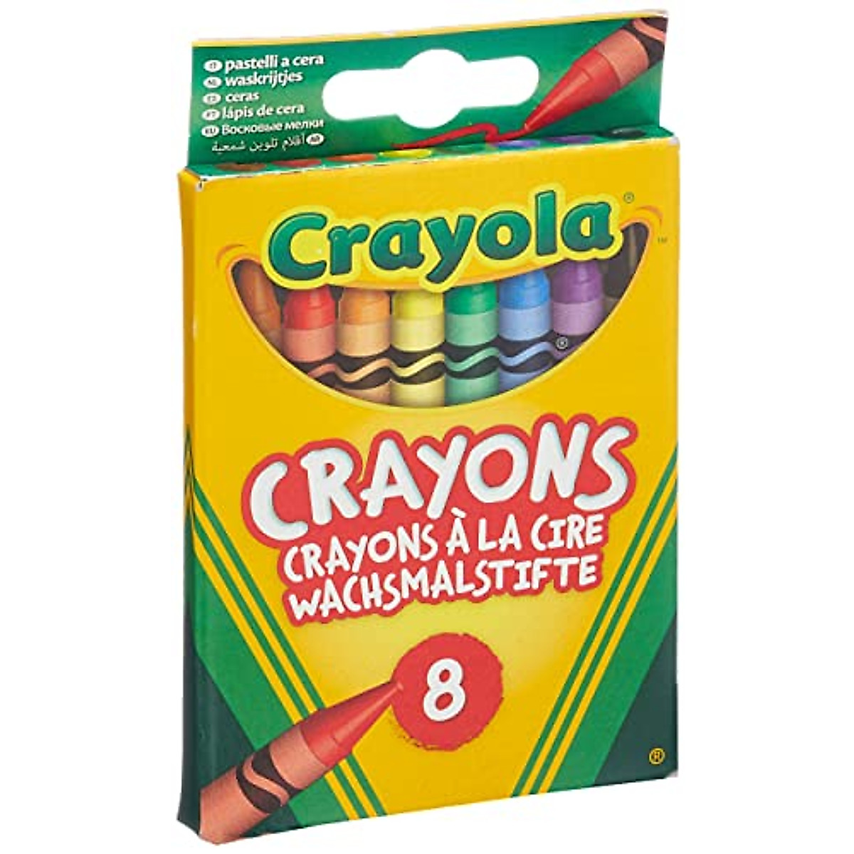 CRAYOLA Wax Colouring Crayons - Assorted Colours (Pack of 8), A Must - Have for All Kids Arts and Crafts Sets, Ideal for Kids Aged 3+