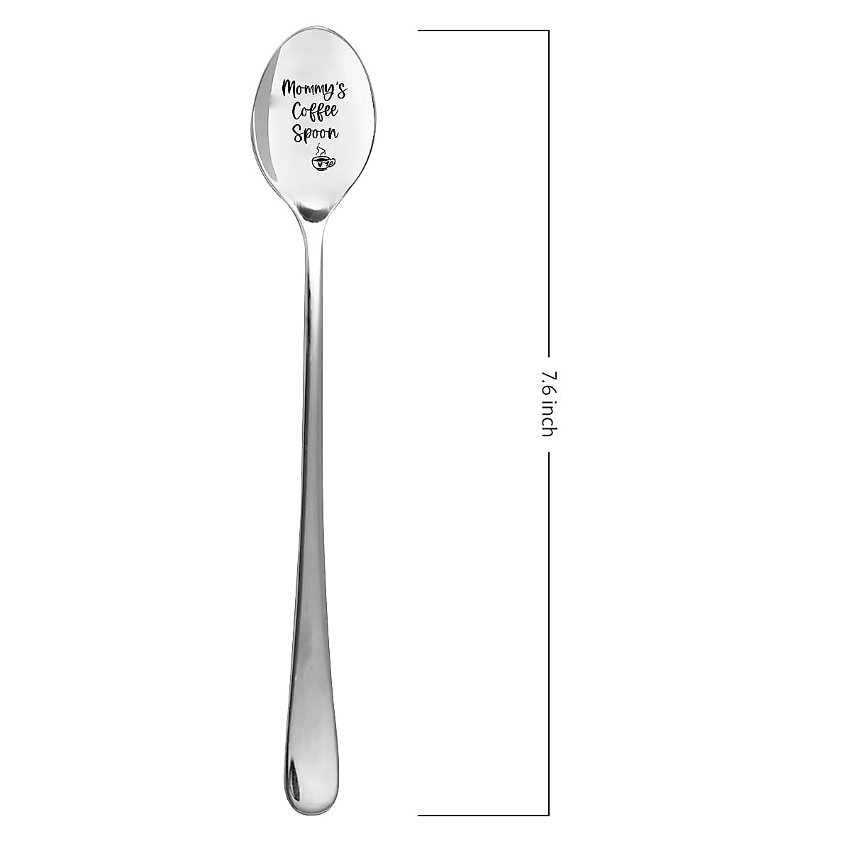 Mommy's Coffee Spoon - Coffee Lover Stainless Steel Engraved Spoon Funny Mommy Gift for Mothers Day Christmas Birthday