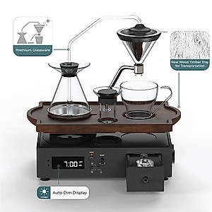 Barisieur Coffee Alarm Clock Coffee Maker- 2 ounces, Black Walnut