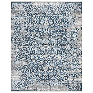 SAFAVIEH Vintage Persian Collection 8' x 10' Blue/Ivory VTP484M Traditional Oriental Distressed Area Rug