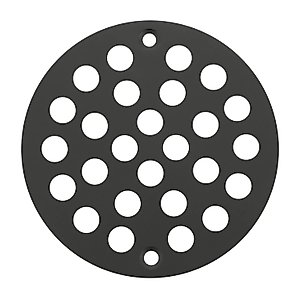 Holge Round 4 Inch Screw-in Floor Drain Cover Replacement Shower Drainer Grate with Screws (Matte Black)