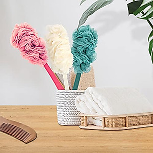 Back Scrubber for Shower, Qewro Loofah on a Stick as Shower Brush Exfoliating Body with Long Handle, Loofah Sponge Mens Loofah Bathing Accessories for Women (2Pack)
