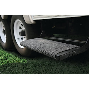 Camco Wrap Around Step Rug- Protects Your RV From Unwanted Tracked In Dirt, Works on Electrical and Manual RV Steps - Extra Large (Gray) (42935), 23 Inch