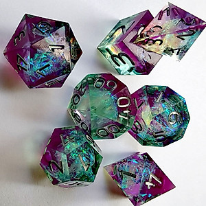 Colcolo Polyhedral with Sharp Lightwheigt 7-8 D10 D% D12 D20 Set for Conscious Role Playing