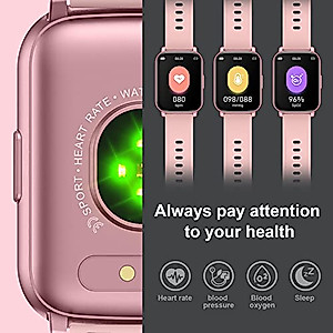 Smart Watch for Women, 1.69" HD Screen Fitness Tracker, Activity Tracker Smartwatches with 24 Sport Modes, Heart Rate/Sleep Monitor, IP68 Waterproof, Pedometer, Fitness Watch Android iOS Phones, Pink
