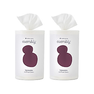 Esembly Cloth Diaper Inner (Size 1, 3 Pack) and Tossers (2 Pack) - Reusable and Absorbent Inner with Fragrance-Free and Chlorine-Free Disposable Liner