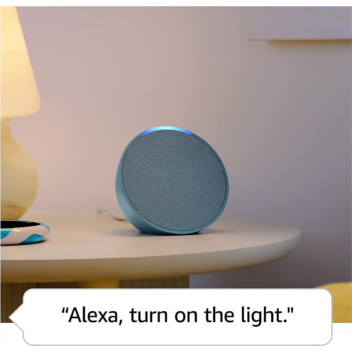 Echo Pop | Full sound compact smart speaker with Alexa - Midnight Teal + 4 months of Amazon Music Unlimited FREE