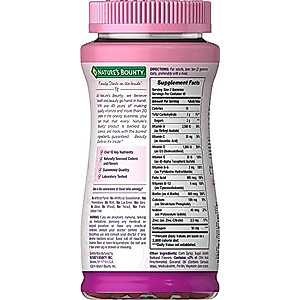 Women's Multivitamin by Nature's Bounty Optimal Solutions, Multivitamin Gummies for Immune Support, Cellular Energy Support, Bone Health, Raspberry Flavor, 80 Gummies