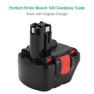 Shentec 3.5Ah 12V Replacement Battery Compatible with Bosch BAT043 BAT045 BAT046 BAT049 BAT120 BAT139 2607335249 2607335261,Ni-MH Battery Pack