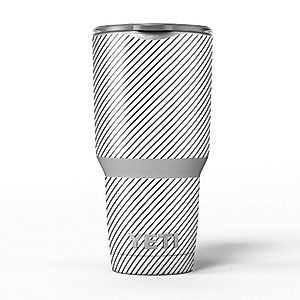 Design Skinz Slate Black Slanted Lines with Translucent Backing - Skin Decal Vinyl Wrap Kit Compatible with The Yeti Rambler Cooler Tumbler Cups