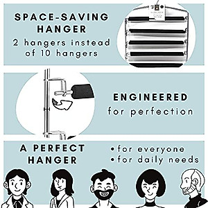 Closet Spice - 2 Pack - Strong & Durable Anti-Rust Chrome 5 Tier Pant Hangers, Non Slip, Black Foam Padded, Slim & Space Saving, Multi Swing Design for Easy-Slide Pant, Jeans, Slacks, Towels, Sheets