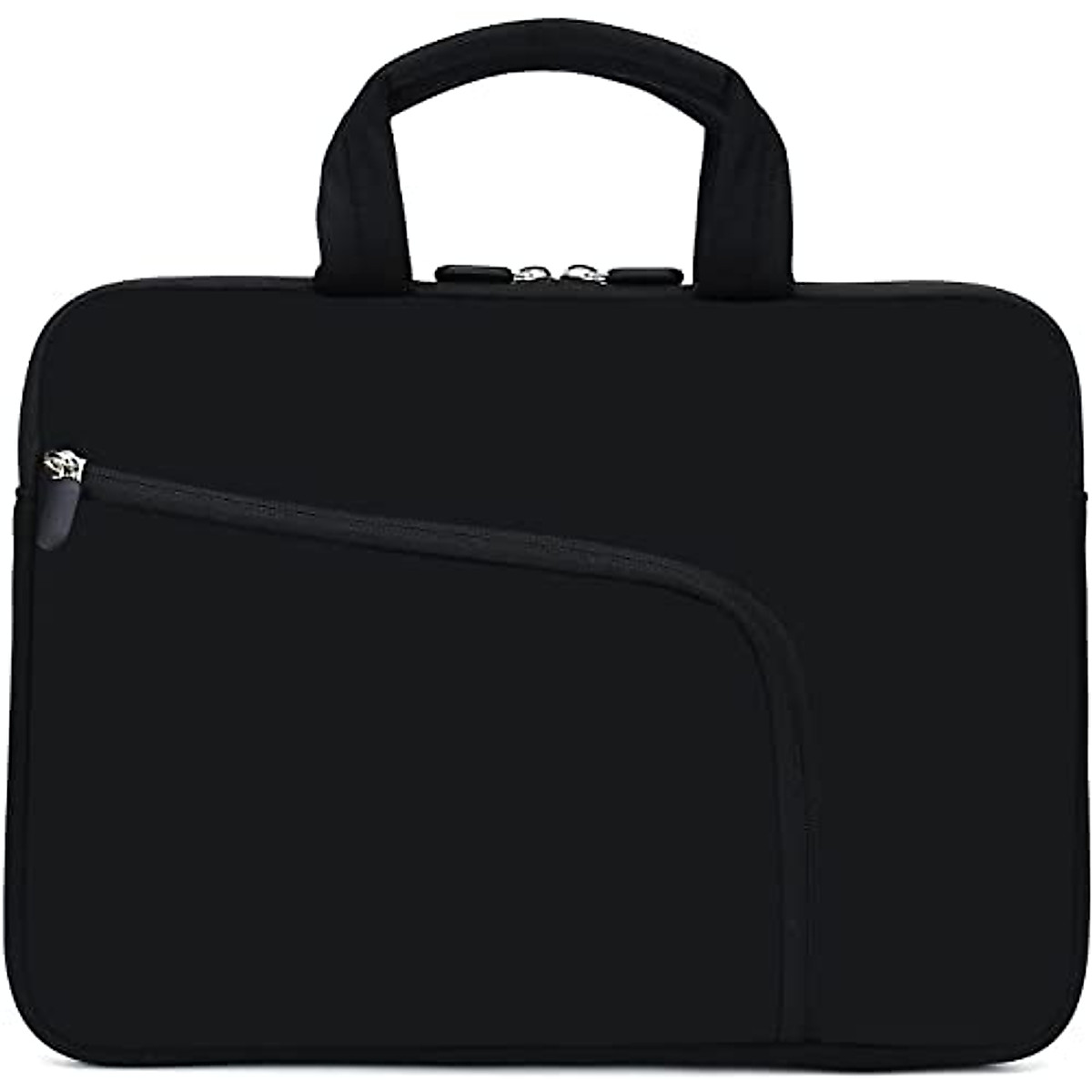 11.6 12 12.1 Inch Laptop Sleeve Carrying Bag Protective Case Neoprene Sleeve Tote Tablet Cover Notebook Briefcase Bag with Handle Extra Pockets for Women（Black）