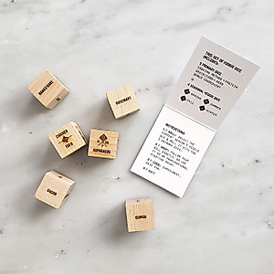 Foodie Dice® No. 1 Seasonal Dinners (pouch) - Classic Edition // Laser engraved wood dice for cooking inspiration/Foodie gift, Christmas gift, Stocking Stuffer, gifts for women
