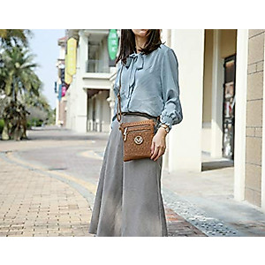 MKF Crossbody Bags for Women, Wristlet Strap – PU Leather Shoulder Handbag – Small Crossover Messenger Purse, Chocolate