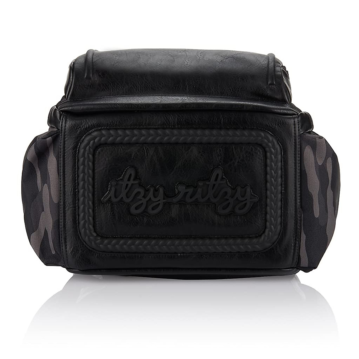 Itzy Ritzy Chelsea + Cole Diaper Bag Backpack - Large Capacity Boss Backpack Diaper Bag; Includes Changing Pad, Stroller Clips and Tassel, Camo with Stag Head Print Interior and Black Hardware