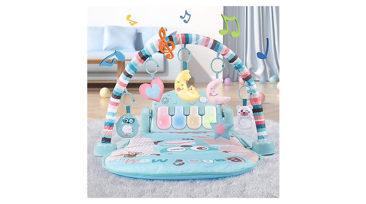 TEMI Baby Gym Toys & Play Mat with Music and Lights | Developmental ...