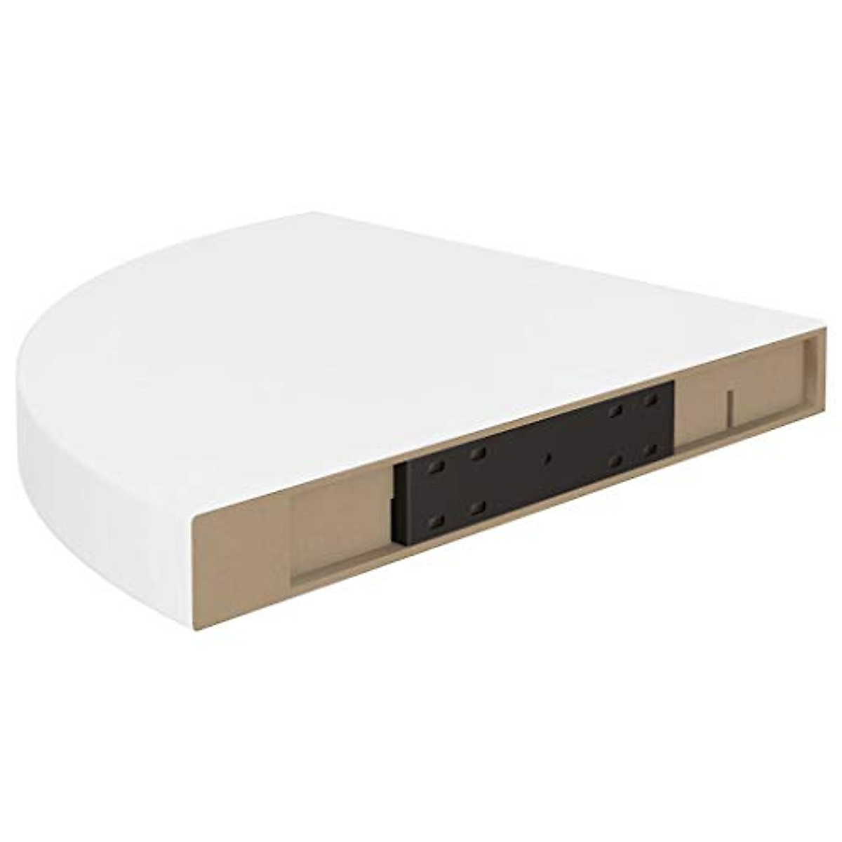 Natulvd Corner Floating Shelves, Φ13.8 Wall Shelf Set of 2, Shelves for Wall Decor, Wall Mount Display Shelf with Invisible Brackets for Bathroom Bedroom Kitchen Garage - White Gloss