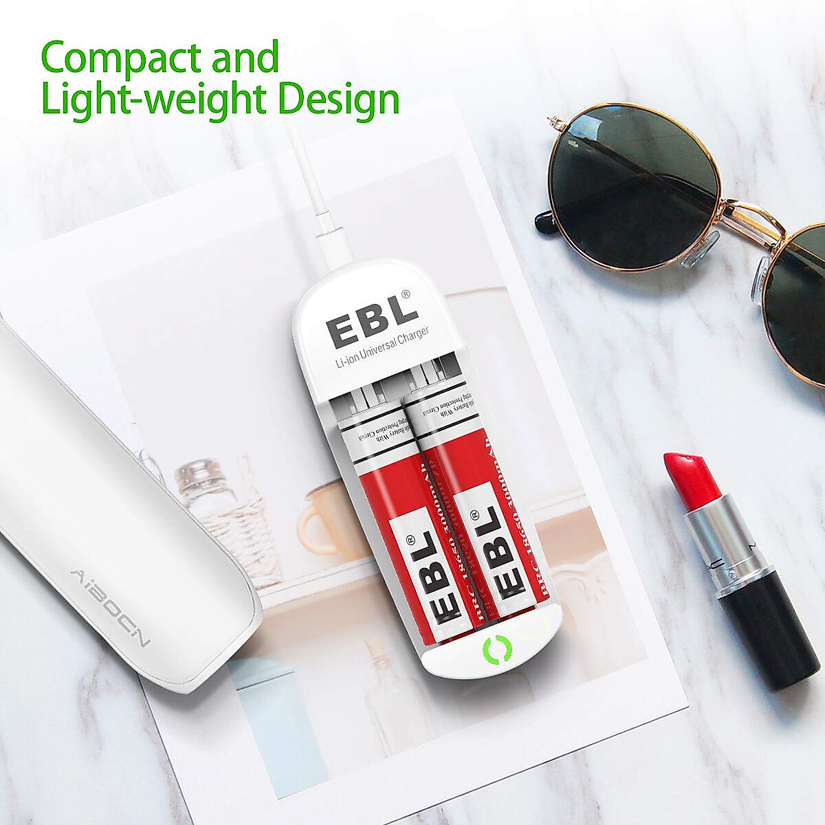 EBL Universal Battery Charger Speedy Smart Lithium Charger for 3.7V Rechargeable Batteries Li-ion IMR 10440 14500 16340 18650 RCR123A Batteries