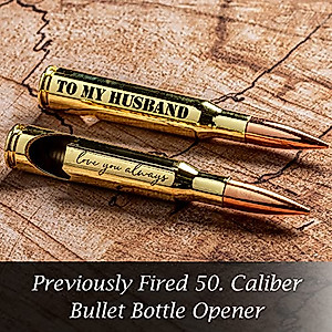 Anniversary Gifts' for Him I Wedding Anniversary Gift' for Husband - Engraved 'To My Husband Love You Always’ - 50. Cal Bottle Opener I Wedding Anniversary for Men Gift Ideas