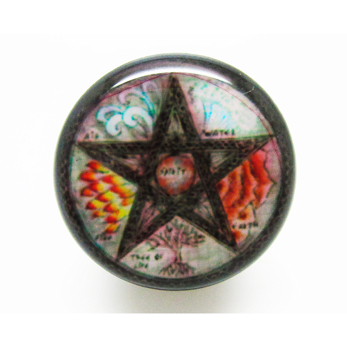 Pierced Republic Elemental Pentagram Ear Plugs - Acrylic Screw-On - 8 Sizes - *Pair* (0 Gauge (8mm))