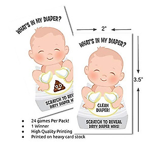 What's In My Diaper Baby Shower Scratch Off Game | 24 Cards - 1 Winner | Baby Shower Games | Baby Shower Prizes | Door Prizes | Baby Shower Decorations Neutral | Diaper Party | Dirty Diaper Game