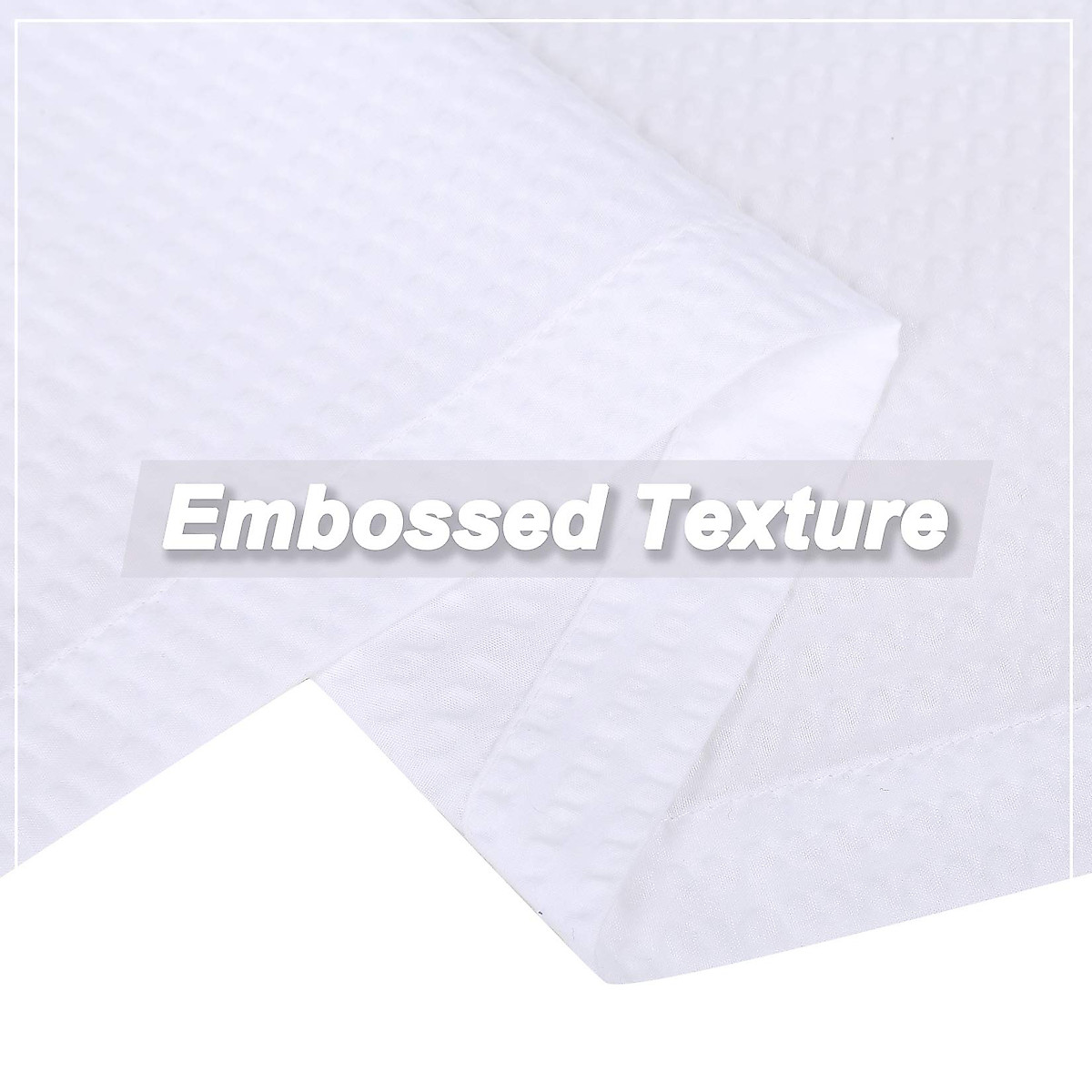 CAROMIO Tier Curtains 36 Inch Length, Embossed Textured Soft Microfiber Rod Pocket Short Cafe Kitchen Curtains Bathroom Window Curtains, White, 30" Wx36 Lx2