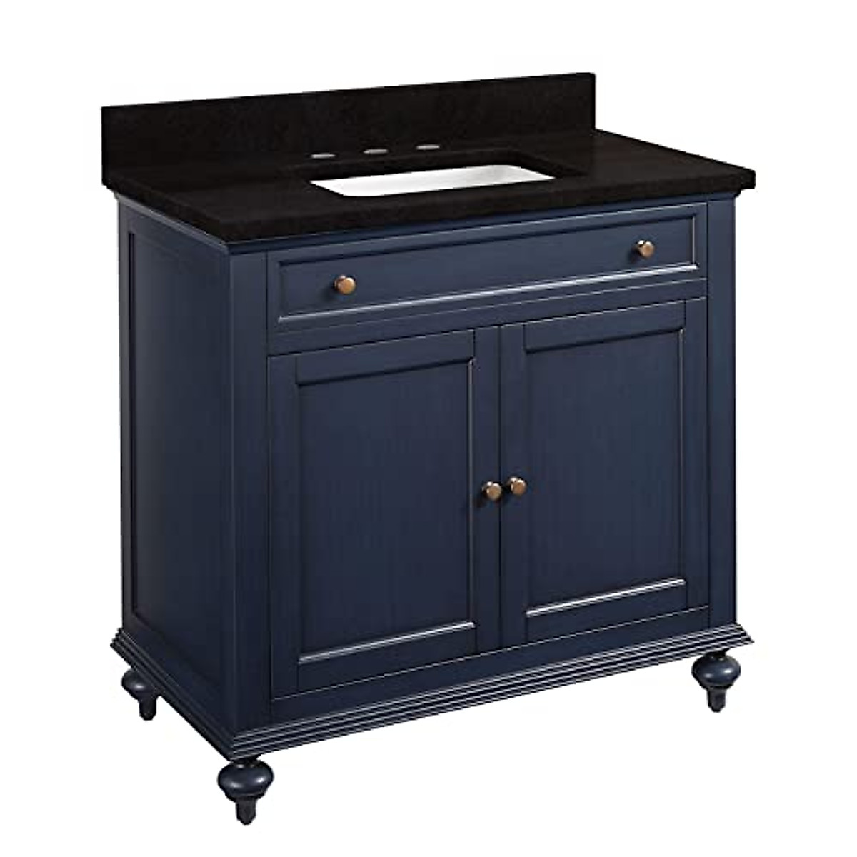 Signature Hardware 953301-36-RUMB-8 Keller 36" Free Standing Single Vanity Set with Mahogany Cabinet, Vanity Top, and Rectangular Undermount Sink - 8" Faucet Holes