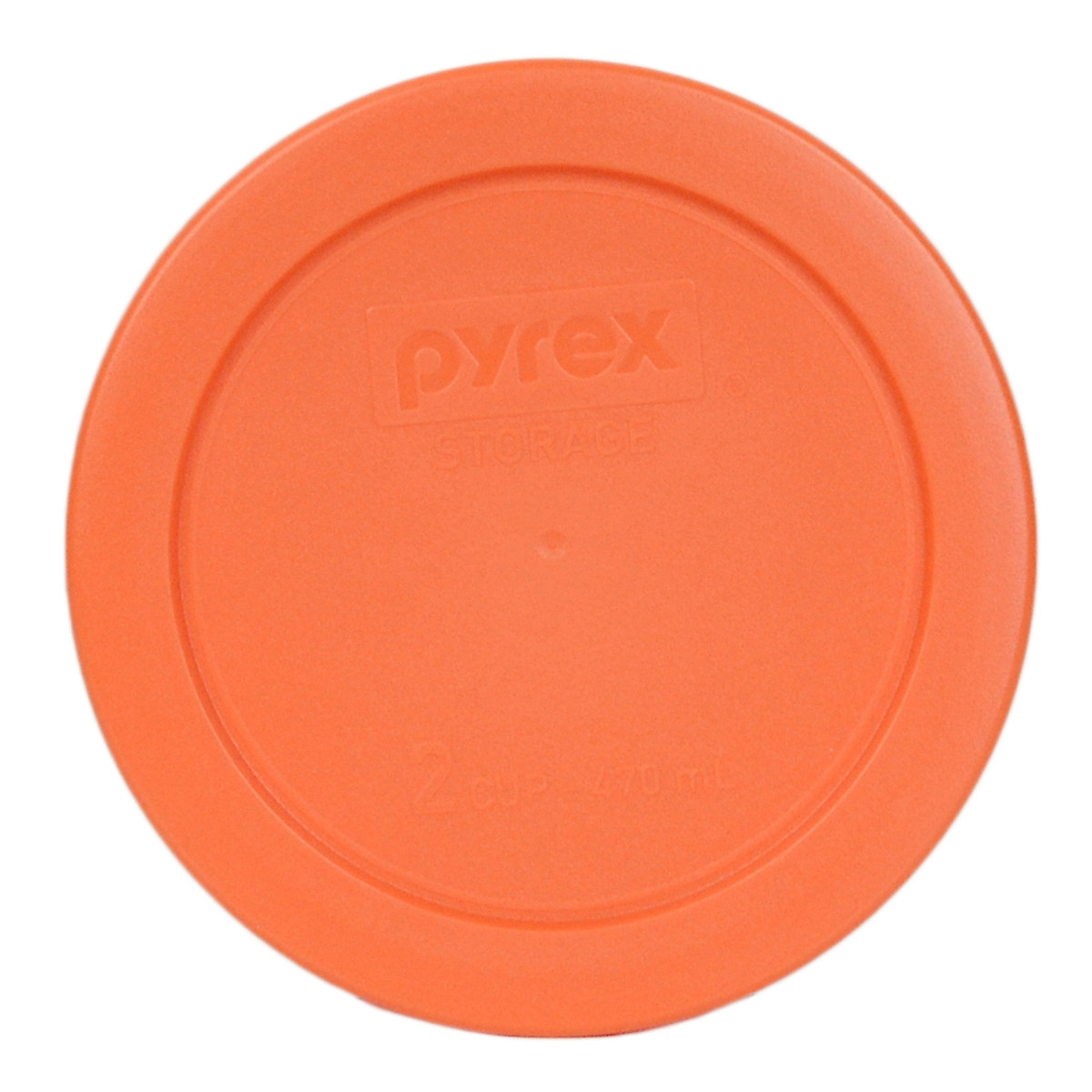 Pyrex 7200-PC Round 2 Cup Storage Lid for Glass Bowls (4, Orange)