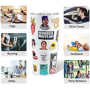 CALFEE The Office 20oz Tumbler with Lid, Stainless Steel Vacuum Insulated Double Wall Travel Tumbler Coffee Cup Keeps Drinks Cold&Hot The Office Merchandise TV Show Gifts, White, BZ00001