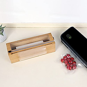 Reusable Vacuum Sealer Bags Dispenser, Rolls Keeper with Built-in Cutter, Come with 8'' x 50’ Rolls for Food Saver, Commercial Grade, BPA Free and Heavy Duty