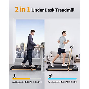 UREVO 2 in 1 Under Desk Treadmill, 2.5HP Folding Electric Treadmill Walking Jogging Machine for Home Office
