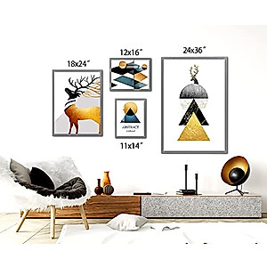 JD Concept Wood 11x14 Grey Picture Frame 5 Pack - Gallery Wall Frame Set - Suitable for Horizontal and Vertical Hanging 11 x 14 Poster Photo