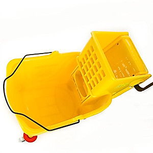 RK Safety RKMB36-Y Commercial Side Press Wringer Mop Bucket 36 qt / 9 gal (Yellow)