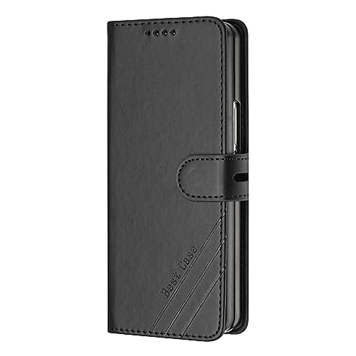 Asdsinfor Samsung Galaxy Z Fold 5 Case,Galaxy Z Fold 5 Wallet Case PU Leather with Credit Cards Holder Shockproof Flip Magnetic Protection Men Women Lady Phone Case for Galaxy Z Fold 5 Black HXPU