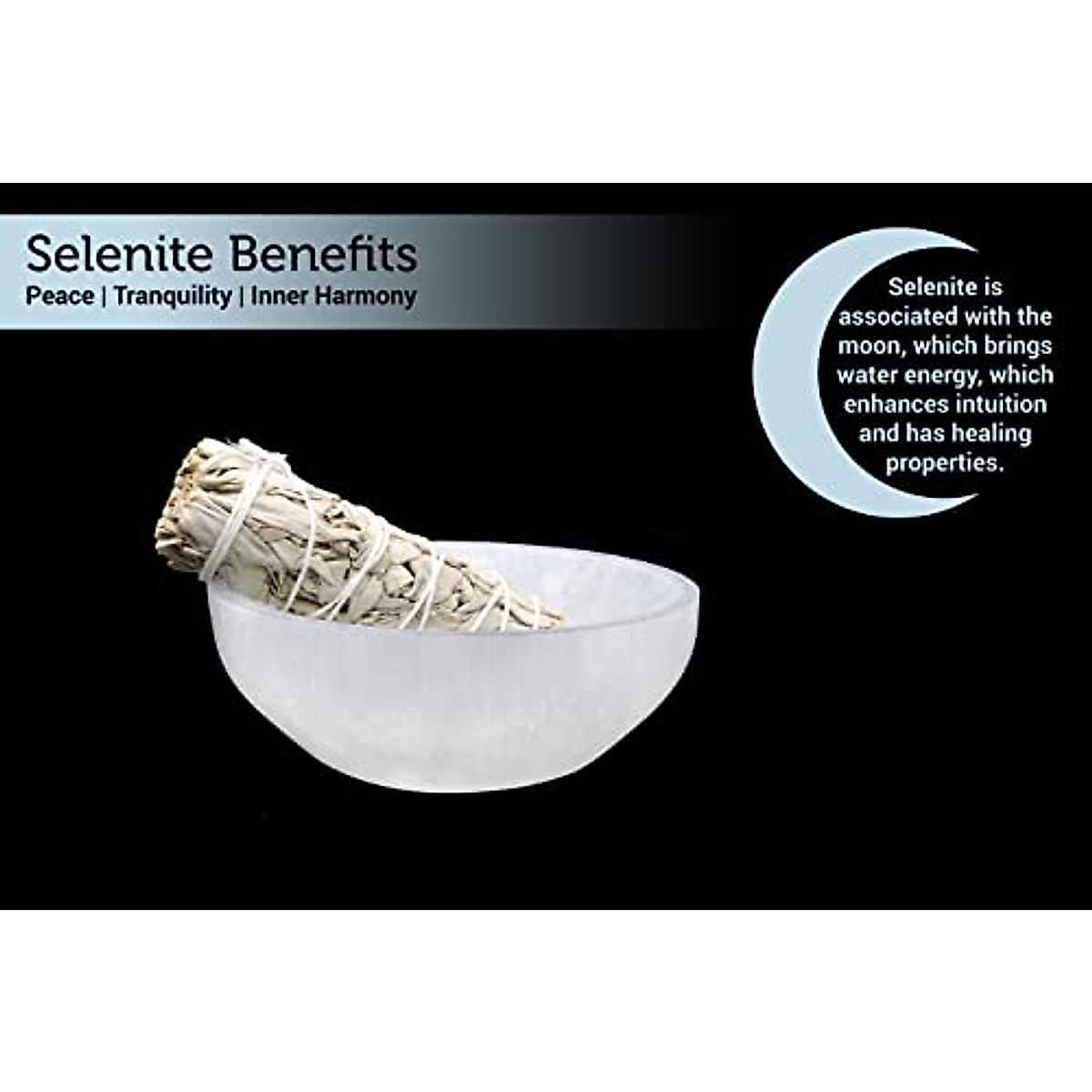 Soul Sticks Selenite Crystal Bowls for Smudging, Healing, Recharging Crystals | Pure Selenite Smudge Bowl & Crystal Charging Station Ethically Sourced in Morocco (5 Inch (Pack of 1))