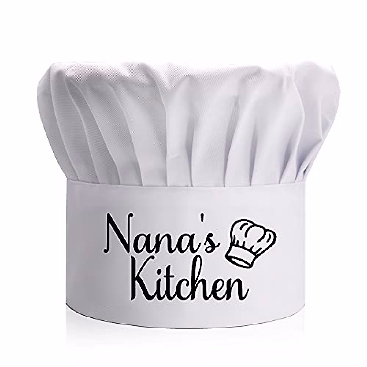 DYJYBMY Nana's Kitchen, Funny Chef Hat for Women, Adult Adjustable Kitchen Cooking Hat with Elastic Band Chef Baker Cap, Cooking Grilling BBQ Gifts for Wife Mom Her White