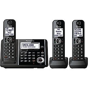 Panasonic KX-TGF343B DECT 3-Handset Landline Telephone