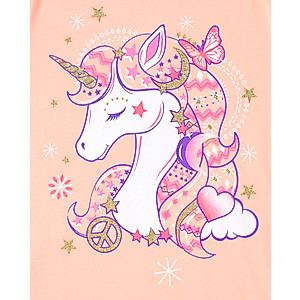 The Children's Place Girls Unicorn Long Sleeve Graphic T-Shirts,Multipacks Rainbow/Music Cat/Unicorn 3-Pack Medium