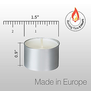 HomeLights Tealight Candles - 8 Hour Long time Burning, Giant 100,200,300 Packs -White Smokeless European Tea Light Unscented Candles for Shabbat, Weddings, Christmas,Home Decorative -100 Pack