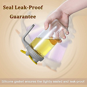 4 Pack Mason Jar Flip Cap Lids with Handle for Ball Jars, Including 2 Pack Wide Mouth Mason Jar Lids, 2 Pack Regular Mouth Mason Jar Lids, Airtight and Leak-Proof Spout (Jars not Included)